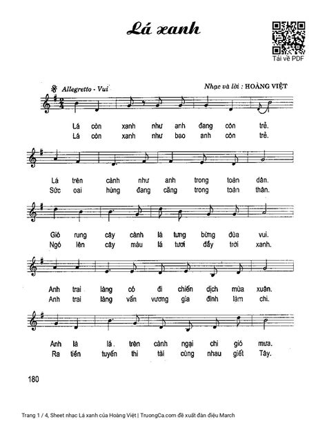 [sheet] Lá Xanh Pdf Lời And Hợp âm Nốt Nhạc