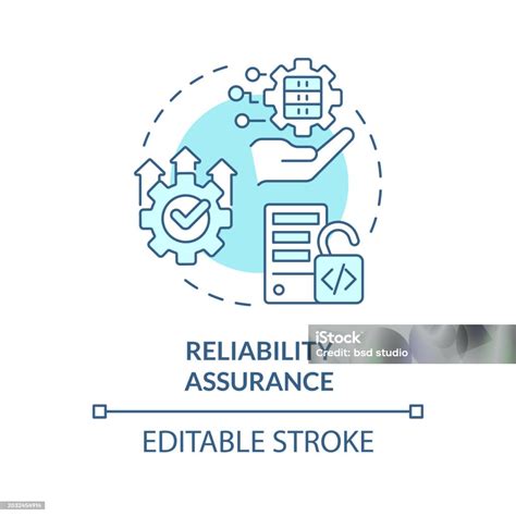 Reliability Assurance Soft Blue Concept Icon Stock Illustration