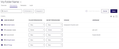 Editing Folder Permissions