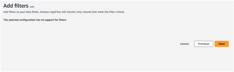 Amazon Appflow Not Giving Options For Filters Stack Overflow