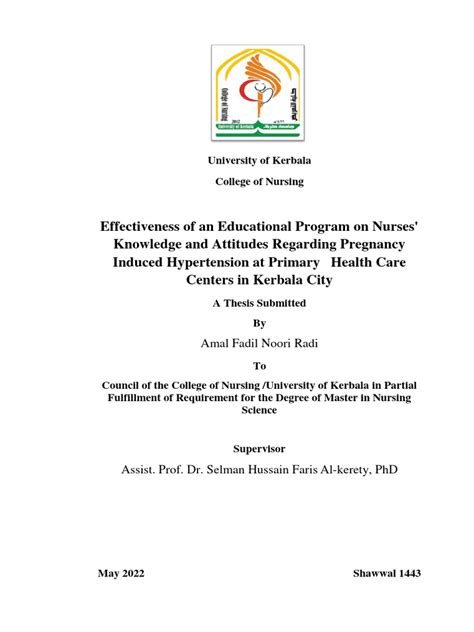 Rp Effectiveness Of An Educational Program On Nurses Knowledge And