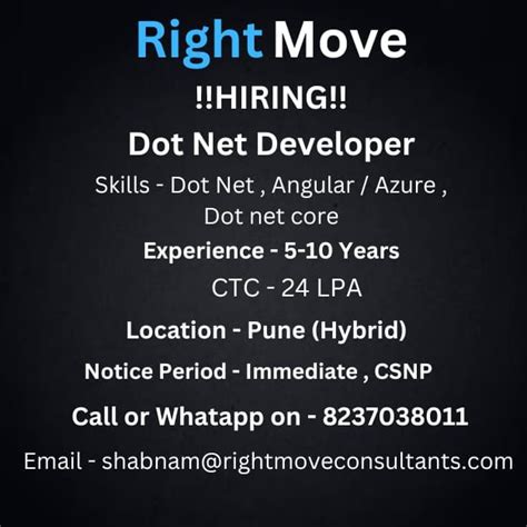 Shabnam P On Linkedin Dotnet Angular Azure Immediate Hiring Hiringnow Rightmove