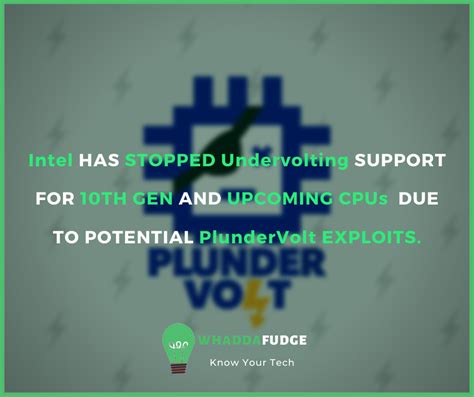 Intel Has Stopped Undervolting Support For 10th Gen And Upcoming CPUs Due To Do PlunderVolt