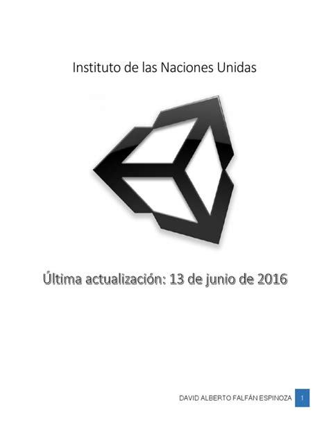 Manual Unity Pdf Unidad Motor De Juego Ventana Informática