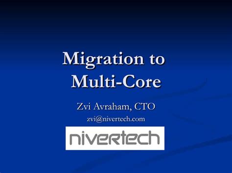 Migration To Multi Core Parallel Programming Models Ppt