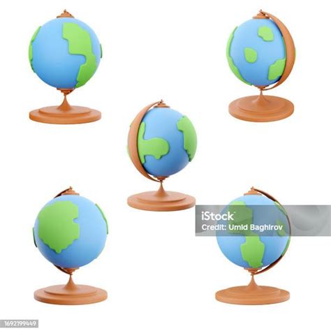 3d 렌더링 지구 지구 아이콘 세트입니다 3d 렌더링 글로브 모델 다른 위치 아이콘 세트 3차원 형태에 대한 스톡 사진 및 기타 이미지 3차원 형태 점토 개념