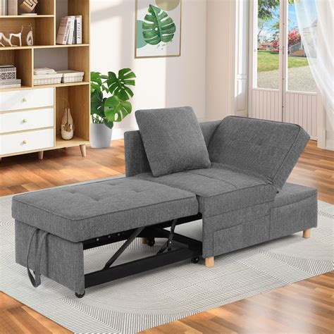 Ebern Designs Jayniel 4 In 1 Convertible Sleeper Sofa Modern Loveseat