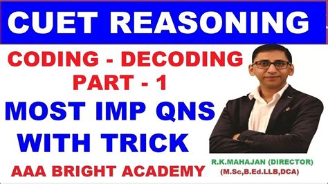 Coding And Decoding Reasoning Part 1 For Cuet Exam Preparation Reasoning Classes For Cuet Exam