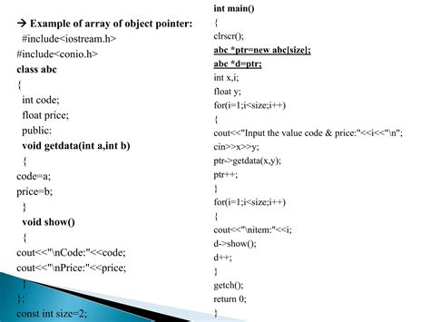 Array Of Object Pointer In C Pptx