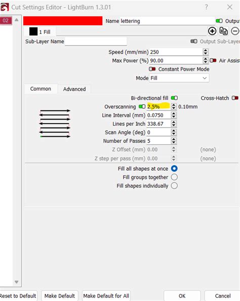 Overscanning Kinda Way Off Lightburn Software Questions Lightburn Software Forum