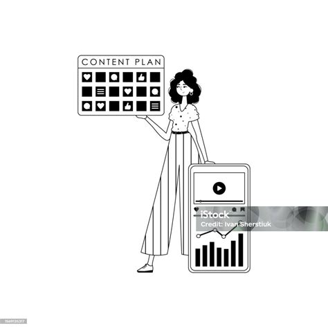 여자 아이와 메시지 디자인 사교적 인 포르테 포워딩 어원 해적판과 화이트 아날로그 오버헤드 트렌디한 스타일 벡터 일러스트레이션 Jr에 대한 스톡 벡터 아트 및 기타 이미지