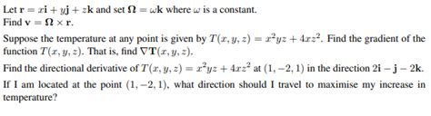 Solved Let r xi yj zk and set Ω ωk where ω is a constant Chegg com