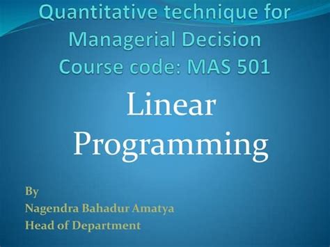 Non Linear Programming Pptx Computing Technology And Computing