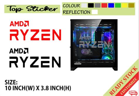 Amd Ryzen Sticker Vinyl Gaming Cpu Laptop Desktop Cover Sticker Decal Lazada