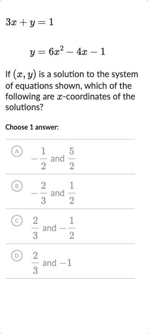 solved 3x y 1 y 6x 2 4x 1 if x y is a solution to the system