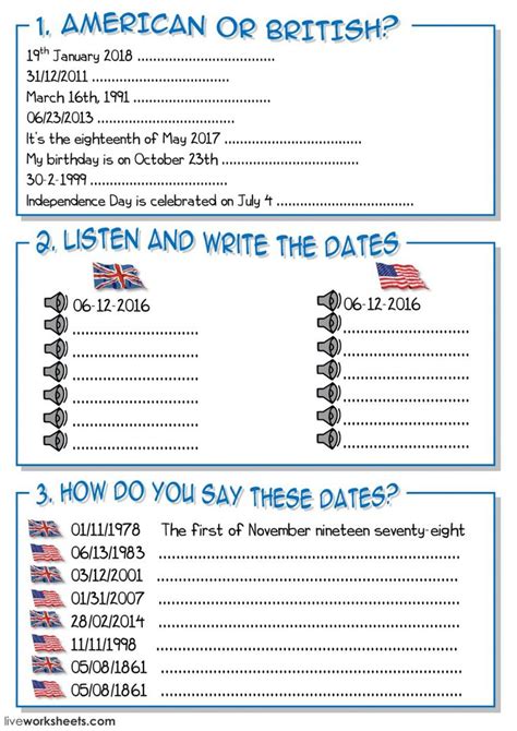How To Write A Date In English Correctly Fannie Hamiltons English Worksheets