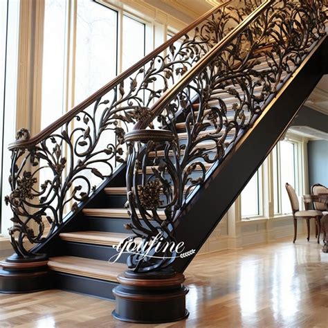 Cast Iron Railing Curved Staircase With Wood Tread Metal 42 Off