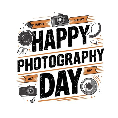 Happy Photography Day Typography T Shirt Design Vector Art Illustration