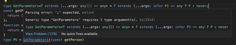 wrote a getparameters typescript type extractor but it s not working