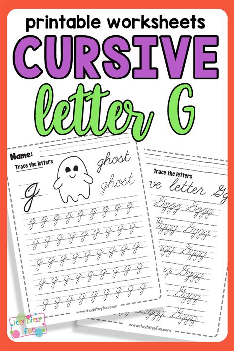 Cursive Worksheets Letter G