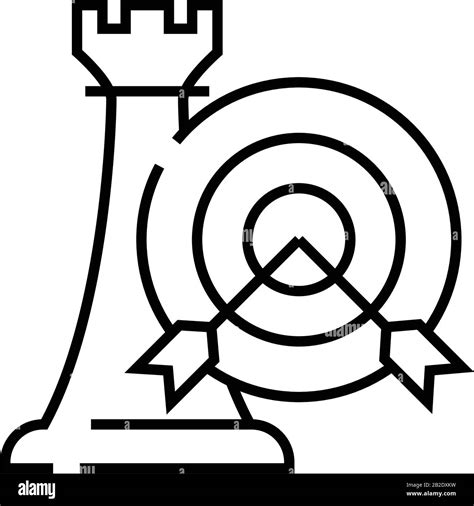 Strategic Goal Line Icon Concept Sign Outline Vector Illustration Linear Symbol Stock Vector