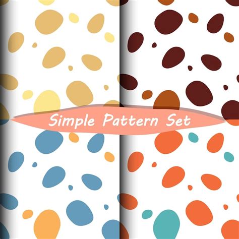 Premium Vector 4 Abstract Polka Dot Seamless Vector Pattern Set In Bright Colours