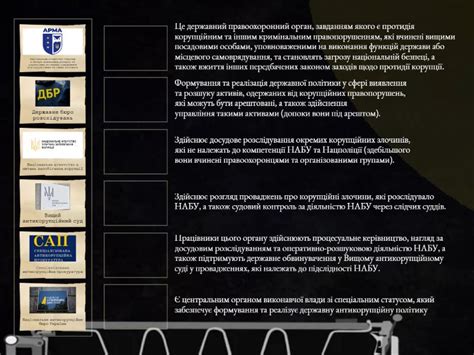 Антикорупційна інфраструктура Відповідники