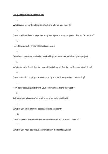 11 Plus Interview Questions For 2024 Teaching Resources
