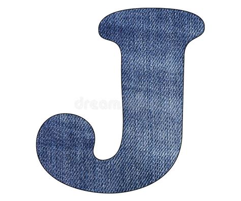 Letter J Of The Alphabet Texture Details Of Denim Blue Jeans White