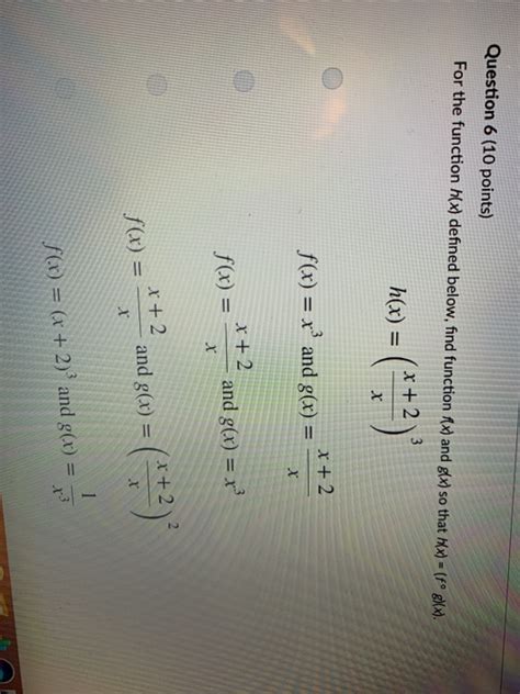 solved question 6 10 points for the function h x defined