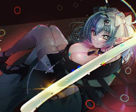 Rule 34 1girls Black Background Black Dress Black Ribbon Blush Breasts Closed Mouth Dress