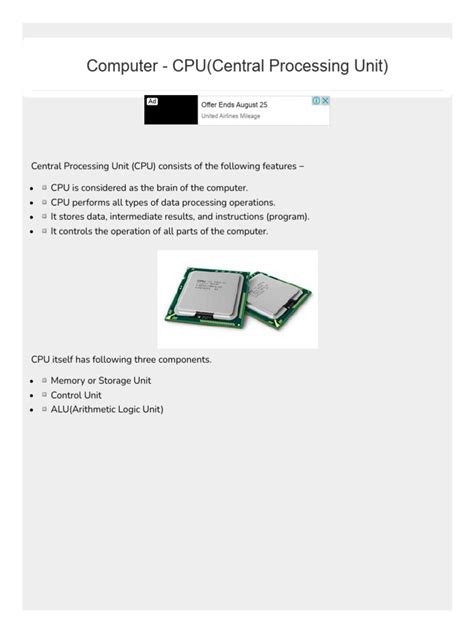Computer Cpu Central Processing Unit Tutorialspoint Pdf