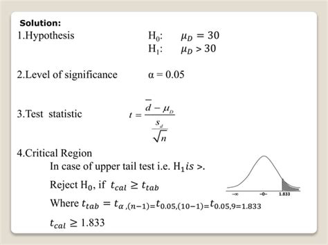 Hypothesis Testing Part Iv For Paired Observations Ppt Free Download