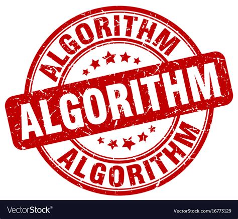 Algorithm Red Grunge Stamp Royalty Free Vector Image
