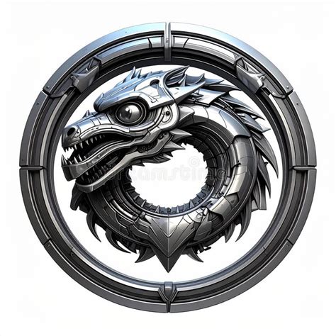 Stylized Metallic Dragon Head Rendered In A Sleek Futuristic Design