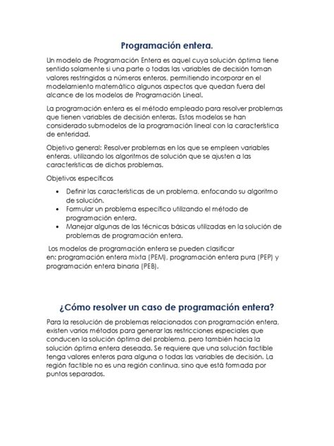 Inv De Op Pdf Programación Lineal Matemáticas Aplicadas