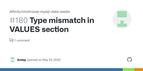 Type Mismatch In Values Section · Issue 180 · Altinityclickhouse Mysql Data Reader · Github