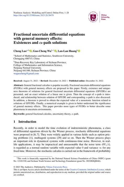 Pdf Fractional Uncertain Differential Equations With General Memory