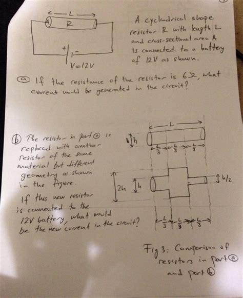 Solved A Cylindrical Shape Resistor R With Length L And