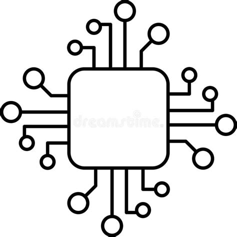 Artificial Intelligence Ai Processor Chip Vector Icon Sign Ui Processor Circuit Ai Line Icon