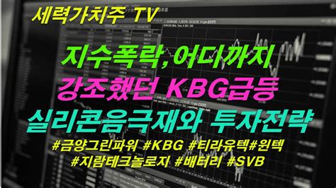 주식 0314 지수폭락어디까지강조했던 Kbg급등 실리콘음극재와 투자전략 금양그린파워 Kbg 티라유텍윈텍 지람테크놀로지 배터리 Svb 세력
