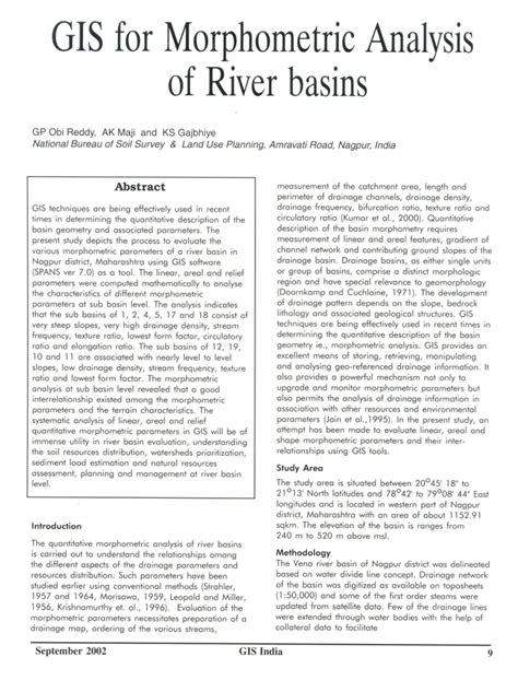 Pdf Gis For Morphometric Analysis Of River Basins
