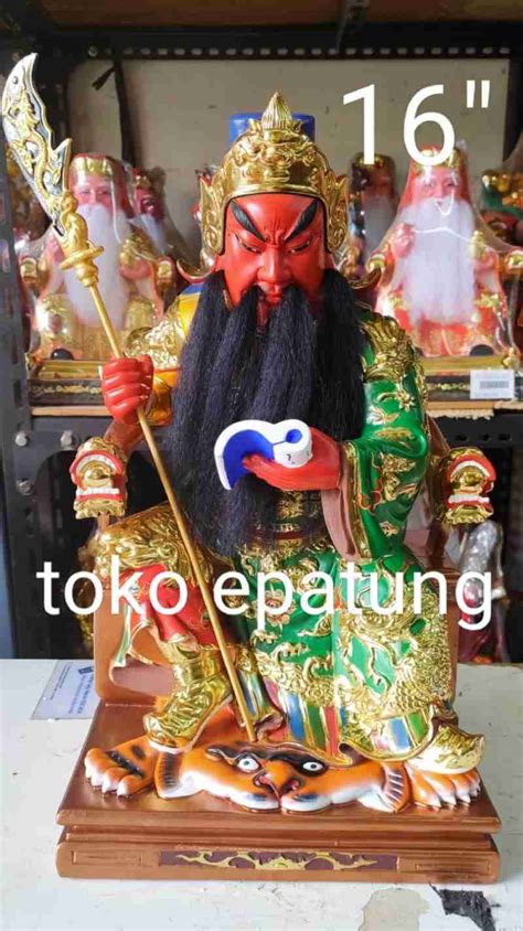 Promo Patung Dewa Rupang Dewa Kwan Kung Kwan Kong Guan Yu Dudu Fiber 16 Inch Diskon 10 Di