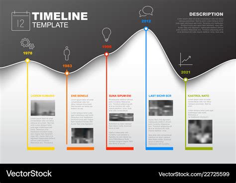 Timeline Template With Graph Royalty Free Vector Image