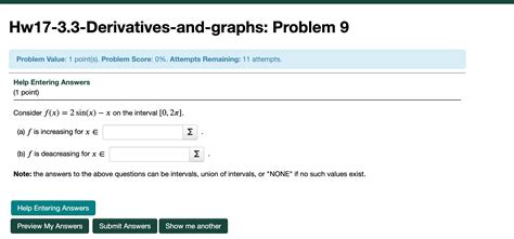 Solved Hw17 33 Derivatives And Graphs Problem 9 Problem