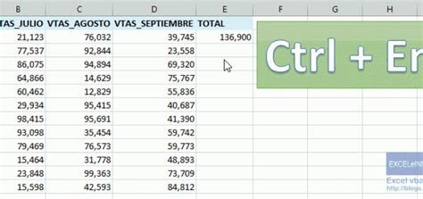 Combinaciones De Teclas En Excel