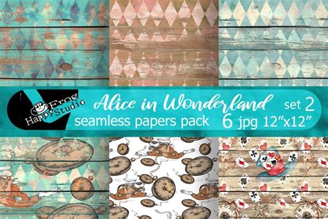 Alice In Wonderland Repeat Patterns Set