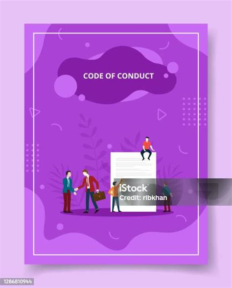 배너 전단지 책 표지 액체 모양 스타일의 잡지의 템플릿을 위해 앉아 있는 사람들 앞 종이 서 있는 행동 강령 고객에 대한 스톡