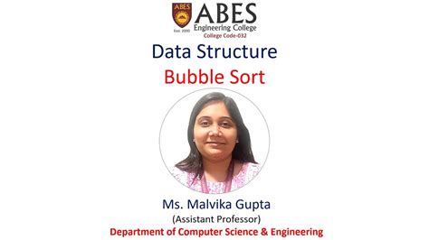 Bubble Sort Data Structure Abes Engineering College Ghaziabad Youtube