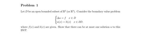 solved problem 1 let d be an open bounded subset of r² or
